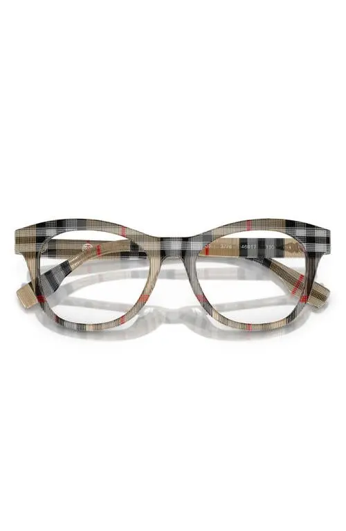 Burberry 44mm Cat Eye Optical Glasses - Vintage Check/demo Lens
