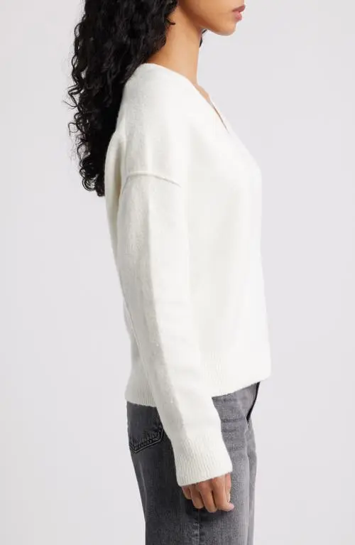 Madewell Calina Deep V-neck Sweater - Winter White