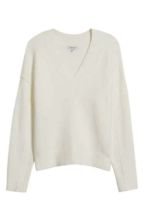 Madewell Calina Deep V-neck Sweater - Winter White