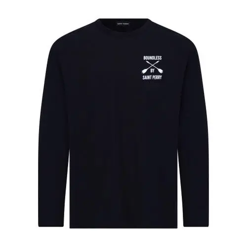 SAINT PERRY Long Sleeve Crewneck T-shirt - Black