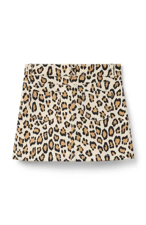 Janie And Jack Leopard Print Button-down Skirt