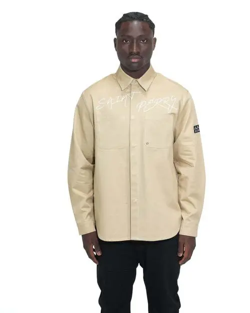 SAINT PERRY Maze Denim Shirt - Beige