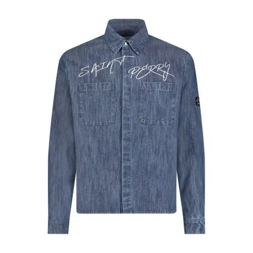 SAINT PERRY Maze Denim Shirt - Blue