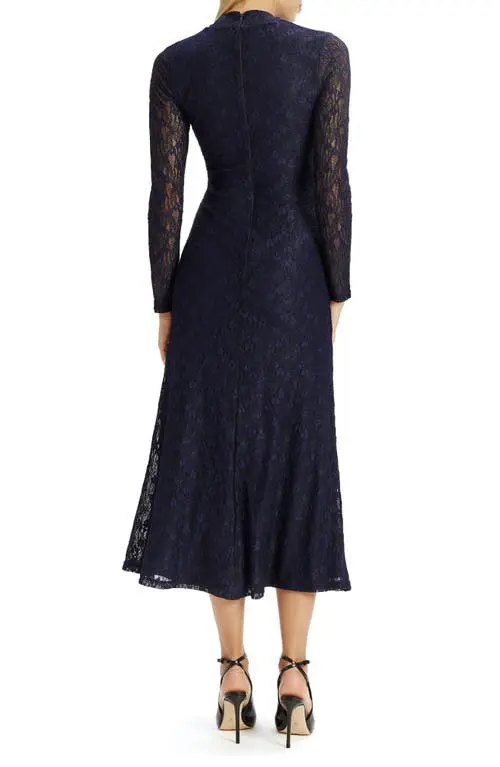 chinese dress ladies Bardot Dark Blue Lace Halter Cocktail Dress main image 1