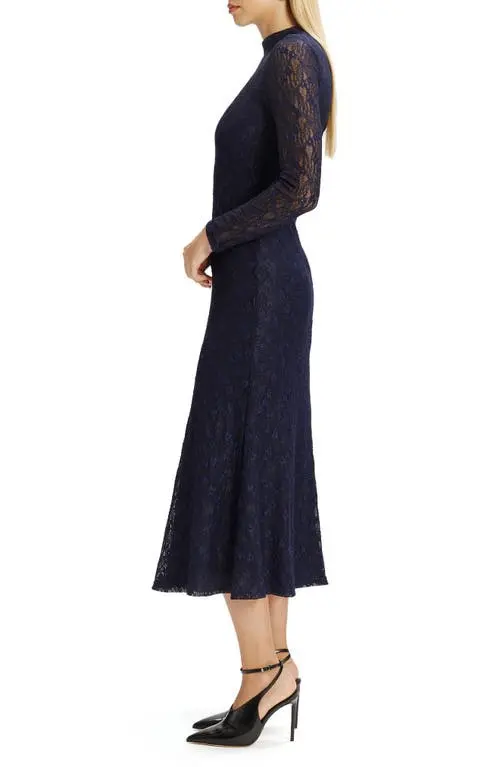 chinese dress ladies Black Lace Bardot Long Sleeve Ruched Bodycon Midi Dress  AX Paris