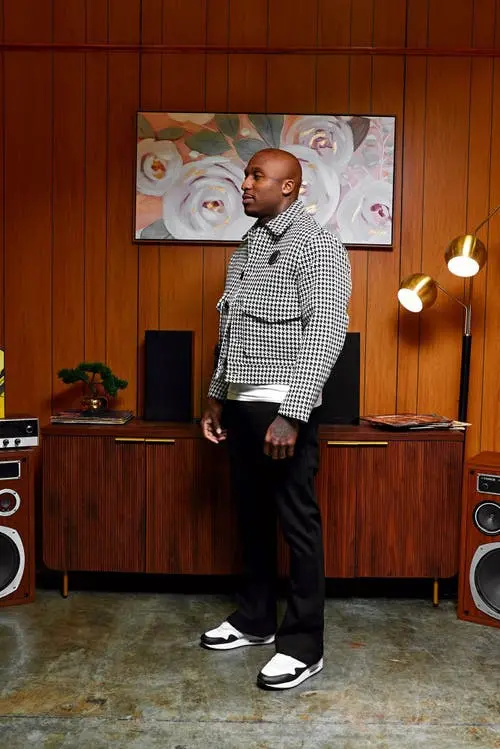 SAINT PERRY Houndstooth Boxy Fit Jacket