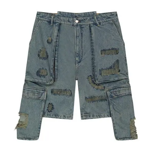 SAINT PERRY Jazzy Ripped Denim Short