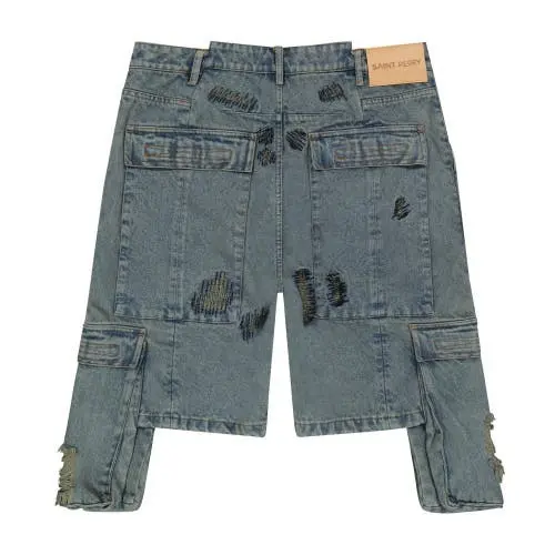 SAINT PERRY Jazzy Ripped Denim Short