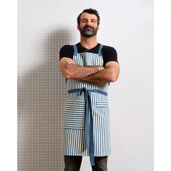 MEEMA Crossback Apron - Twill Blue