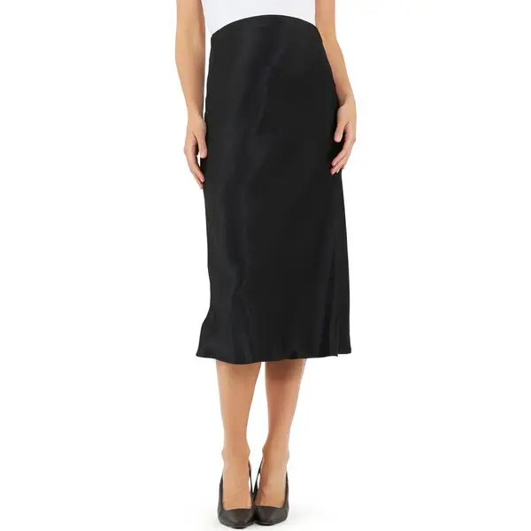 RIPE MATERNITY Crystal Satin Midi Skirt - Black