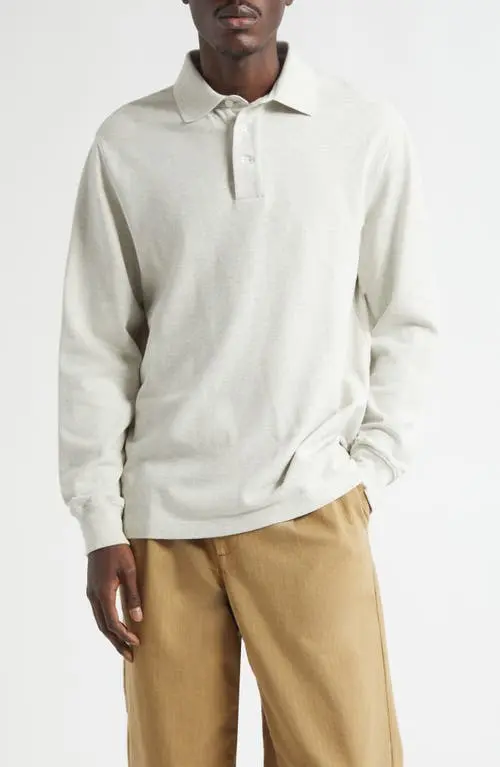 NOAH Long Sleeve Cotton Piqué Polo