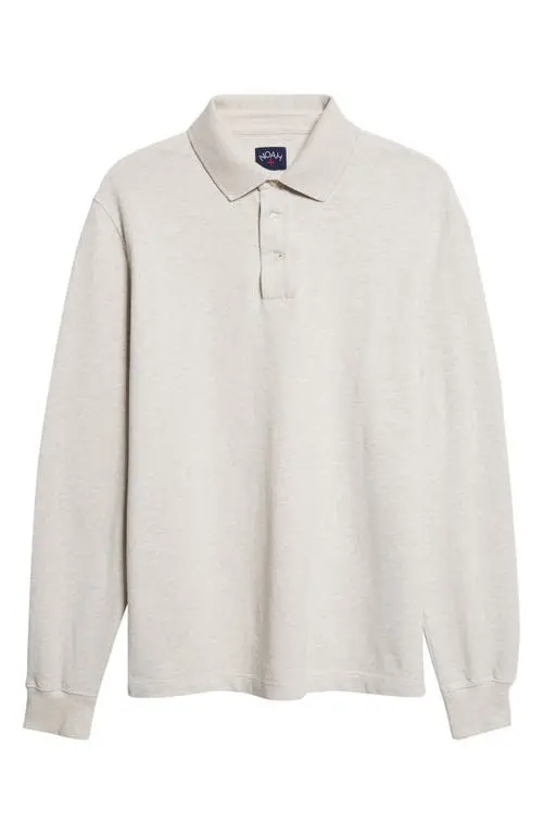 NOAH Long Sleeve Cotton Piqué Polo