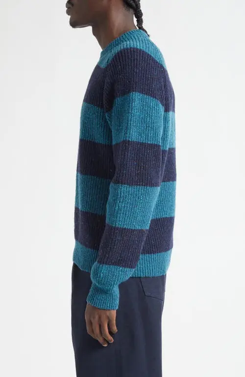 NOAH Striped Donegal Wool Sweater