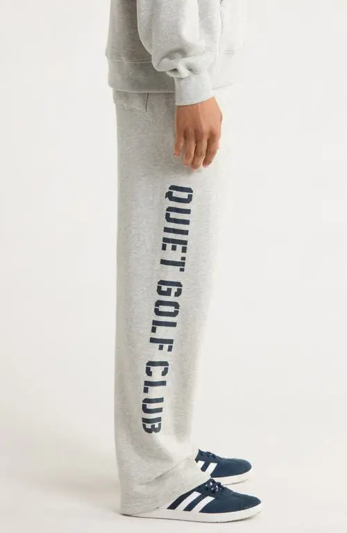 QUIET GOLF Stencil Logo Cotton Sweatpants - Ash