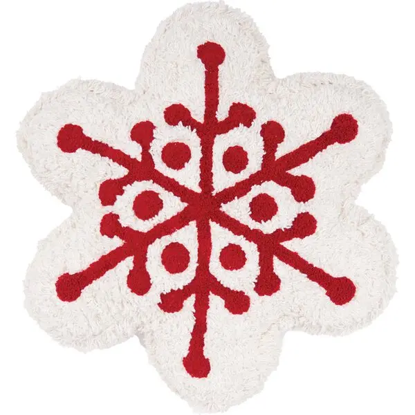 CAROL & FRANK Scarlett Snowflake Shaped Throw Pillow - Red