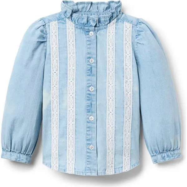 Janie And Jack Chambray Lace Shirt