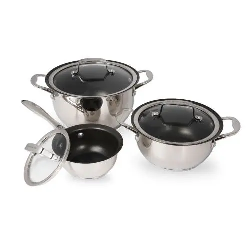 WOLFGANG PUCK 6 Piece Pots And Pan Set - Stainless Steel