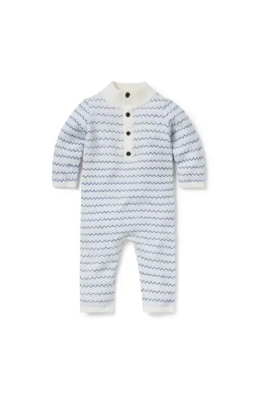 Janie And Jack Baby Striped Knit One-piece - Blue
