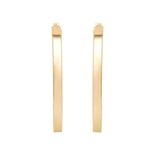 HOT SILVER Rectangular Sterling Silver Hoop Earrings