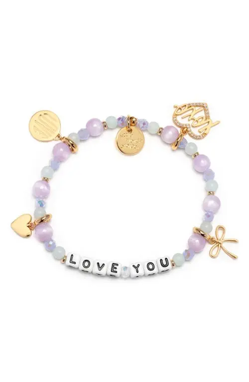 LITTLE WORDS PROJECT Love You Beaded Stretch Bracelet - Purple