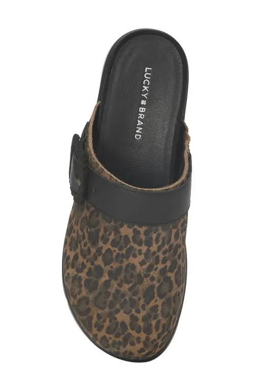 Lucky Brand Sachie Clog - Natural Leopard Suede