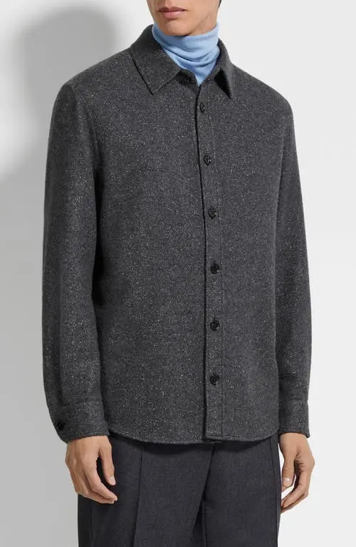 Zegna Cashmere & Silk Overshirt - Dark Grey