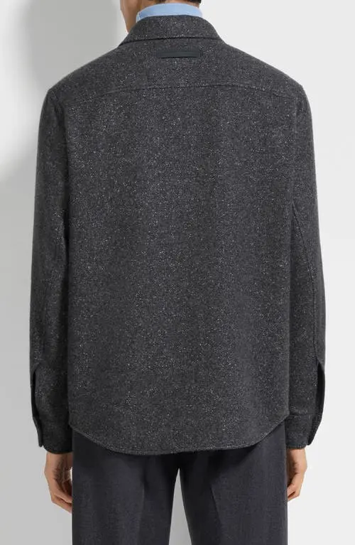 Zegna Cashmere & Silk Overshirt - Dark Grey