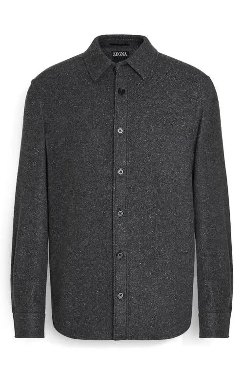 Zegna Cashmere & Silk Overshirt - Dark Grey