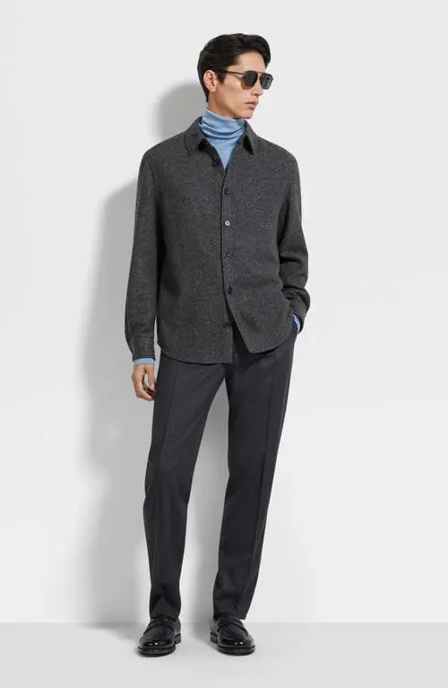 Zegna Cashmere & Silk Overshirt - Dark Grey