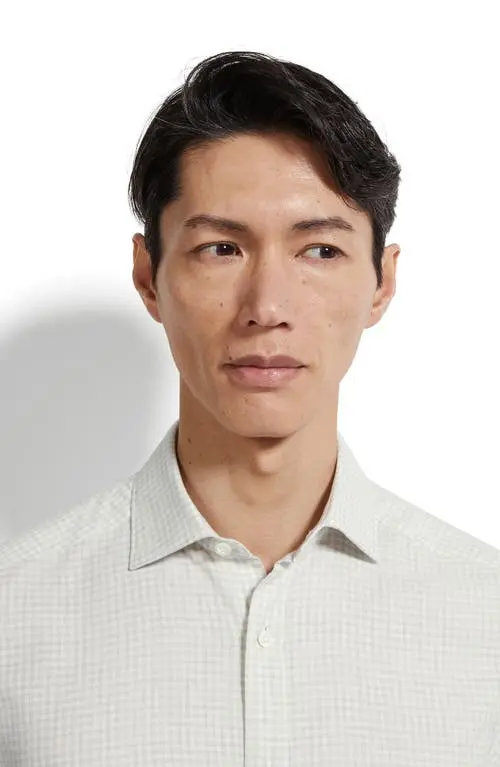 Zegna Cashco Gingham Check Cotton & Cashmere Button-up Shirt