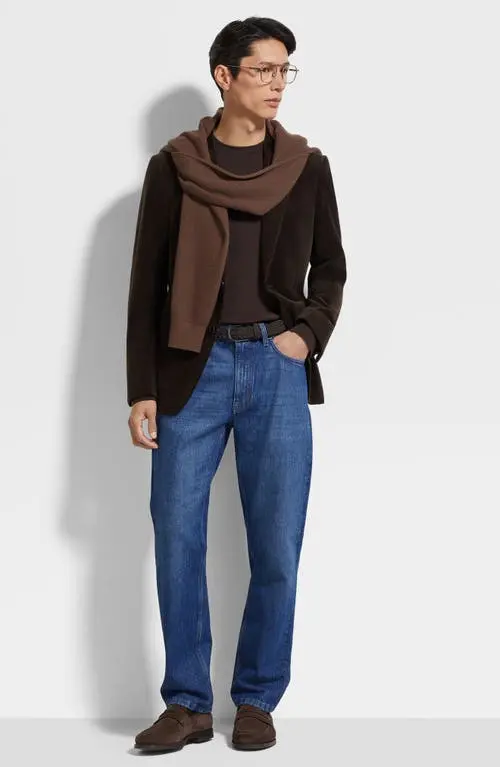 Zegna Cashco Stretch Cotton & Cashmere Corduroy Blazer - Dark Brown