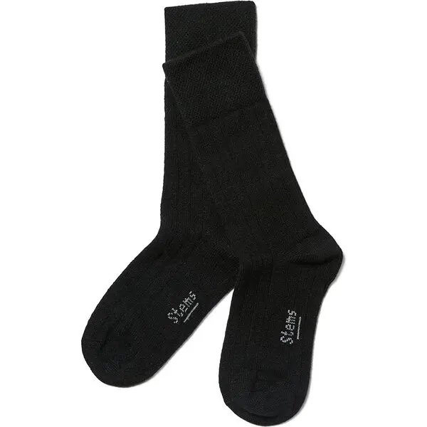 STEMS Stretch Cashmere Crew Socks - Black