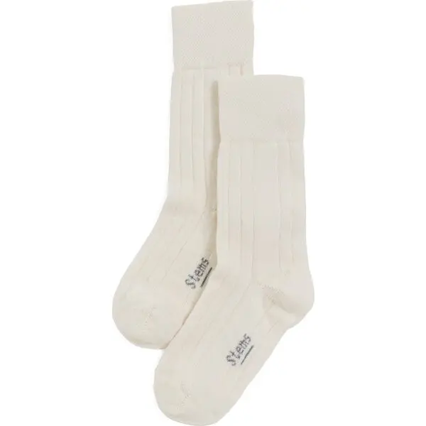 STEMS Stretch Cashmere Crew Socks - Ivory