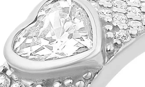 SHYMI Pavé Band Ring With Heart - Silver