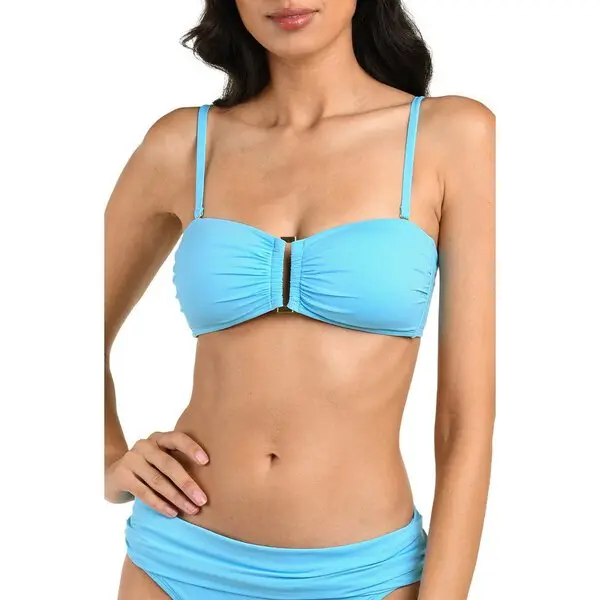 La Blanca Island Goddess Bandeau Bikini Top - Sky
