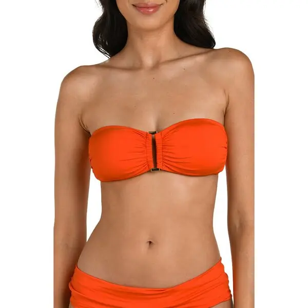 La Blanca Island Goddess Bandeau Bikini Top - Tangelo