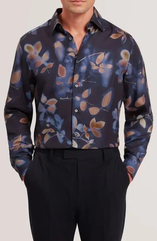 Ted Baker London Kalmill Print Button-up Shirt - Navy
