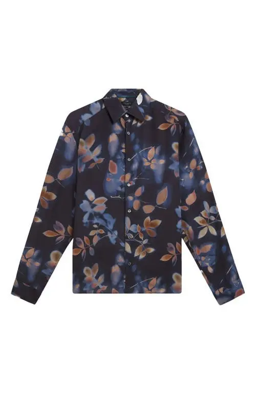 Ted Baker London Kalmill Print Button-up Shirt - Navy