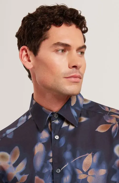 Ted Baker London Kalmill Print Button-up Shirt - Navy