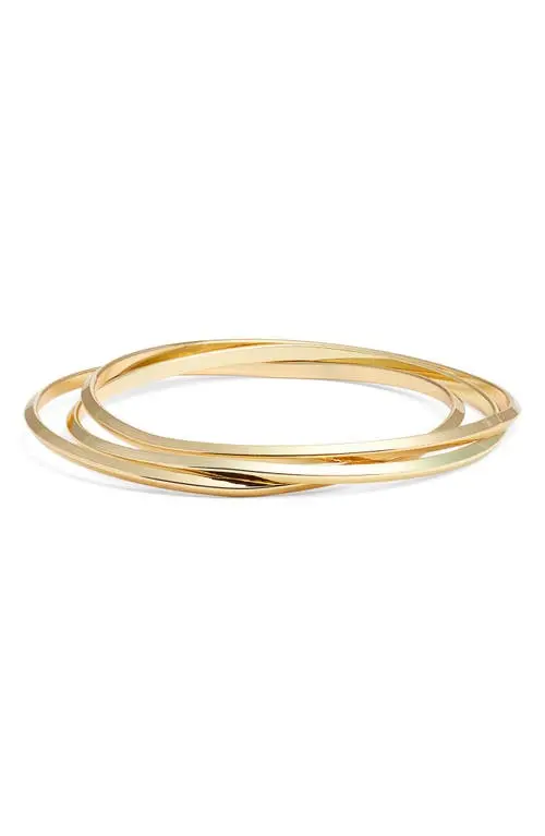 Nordstrom Set Of 3 Knife Edge Bangles - Gold