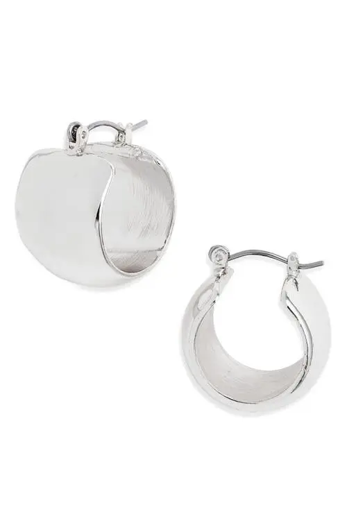 Nordstrom Wide Huggie Hoop Earrings - Silver
