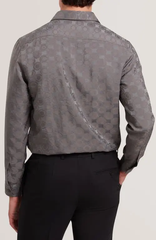 Ted Baker London Farax Print Cotton Button-up Shirt - Navy-grey