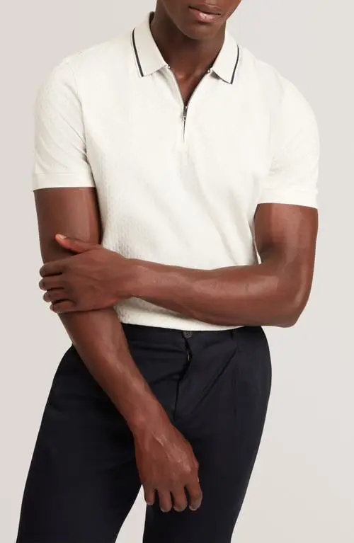 Ted Baker London Cophen Stretch Cotton Zip Polo - White