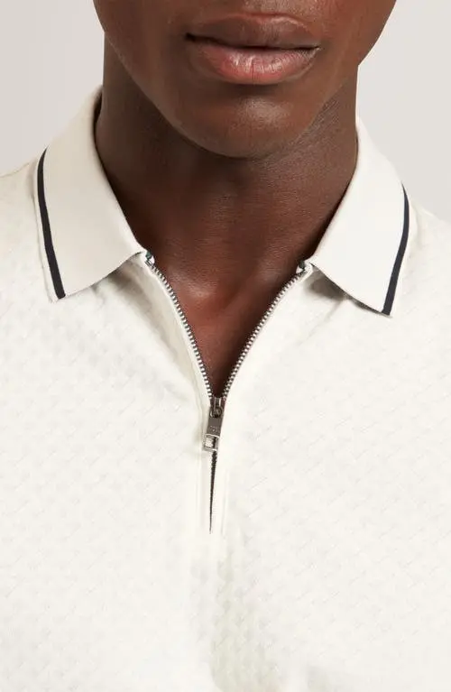 Ted Baker London Cophen Stretch Cotton Zip Polo - White