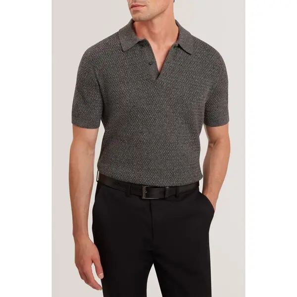 Ted Baker London Janko Textured Polo - Mid-grey