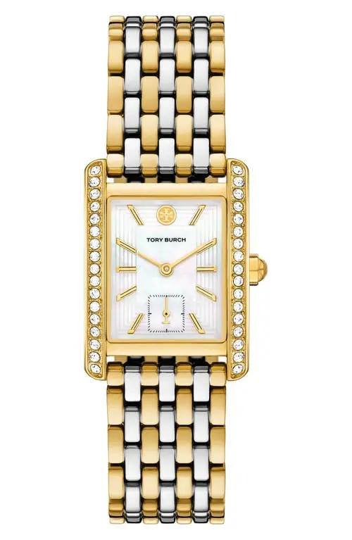 Tory Burch The Eleanor Crystal Bracelet Watch - Two Tone