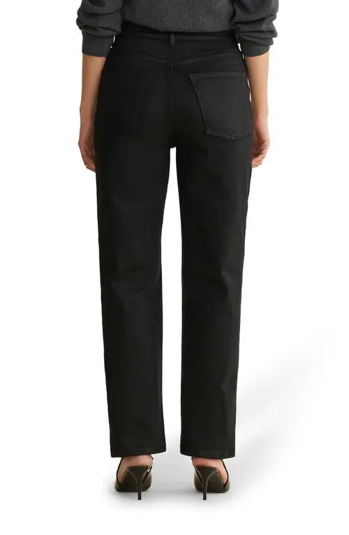 Warp + Weft Coated High-rise Straight-leg Jeans