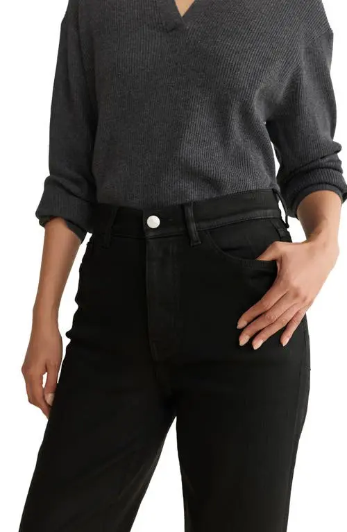 Warp + Weft Coated High-rise Straight-leg Jeans
