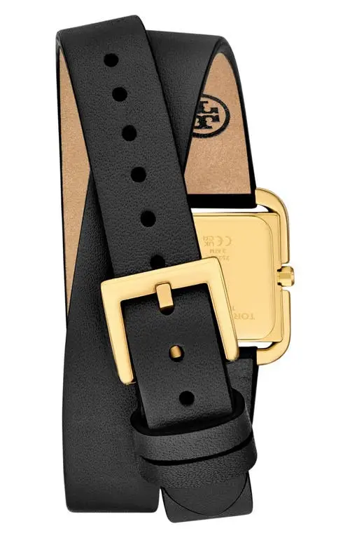 Tory Burch Kira Small Double Wrap Watch - Black