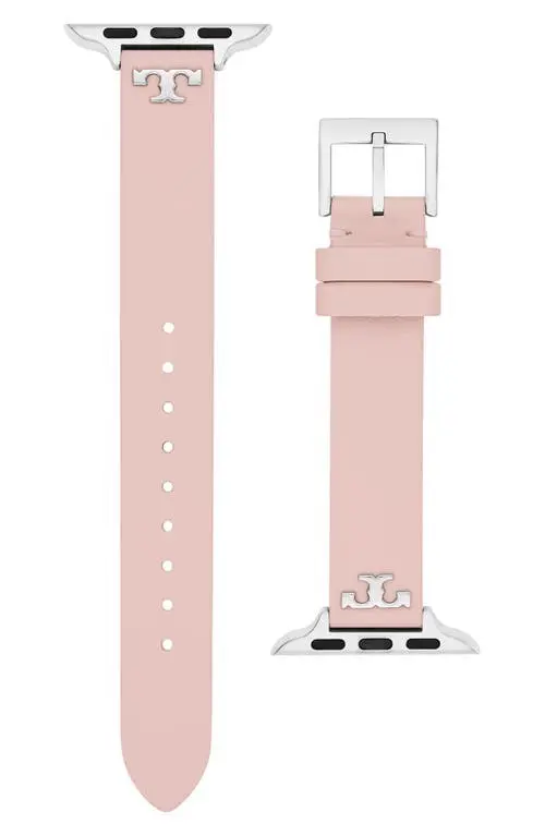 Tory Burch Leather Apple Watch® Band - Blush
